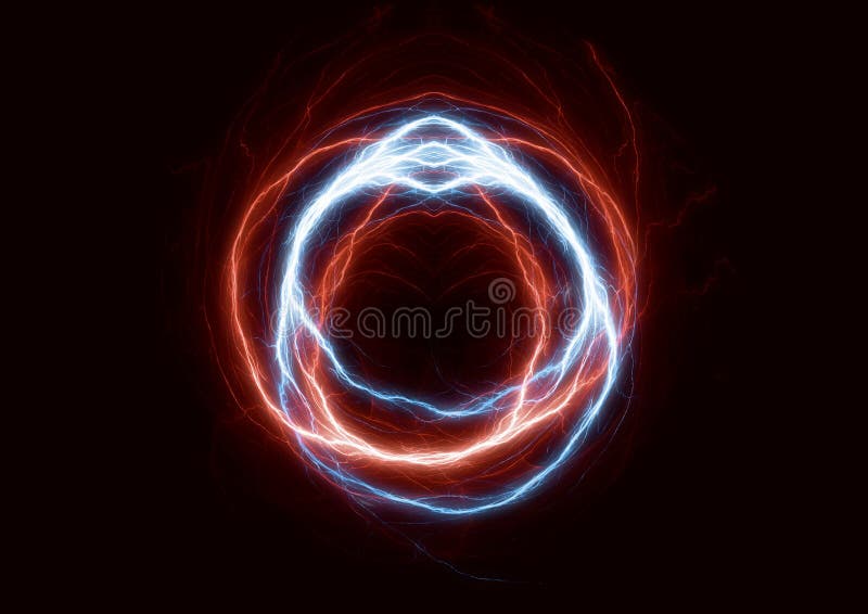Red circle lightning stock illustration. Illustration of abstract ...