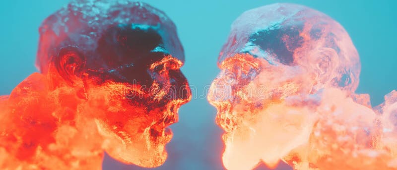 Fire and Ice Collide in a Striking Double Exposure of Opposing Forces ...