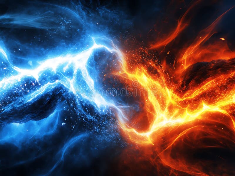 Fire and Ice Concept Design with Spark Stock Illustration ...