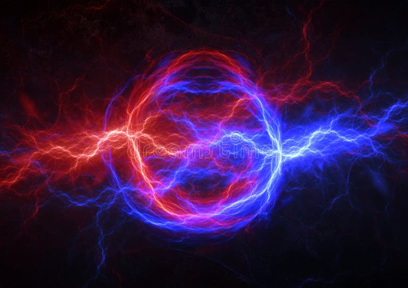 Blue Glowing Giant Lightning Energy Field in Space Stock Illustration ...