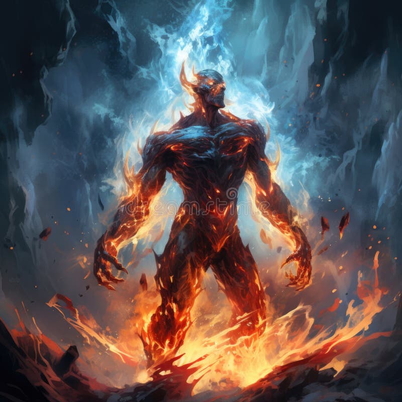 Fire and Ice Elemental stock illustration. Illustration of motion ...