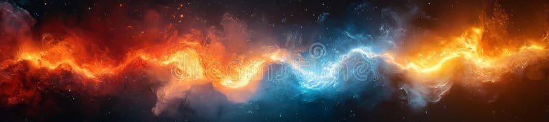 Fire and Ice Gradient Blending Bright Red and Cool Blue Tones Stock ...