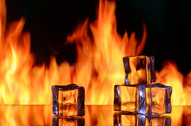 Fire and Ice Heat and Cold, Flame Orange with Blue 1 Stock Photo ...