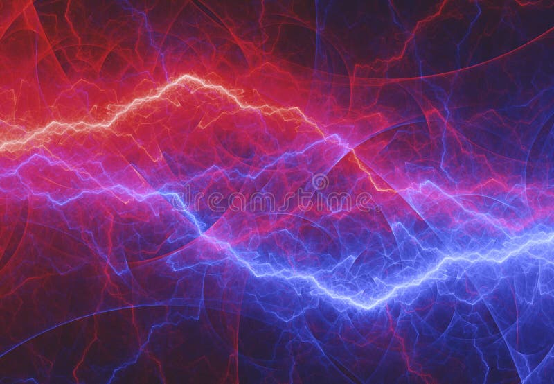 Fire and Ice Lightning, Electrical Background Stock Illustration ...