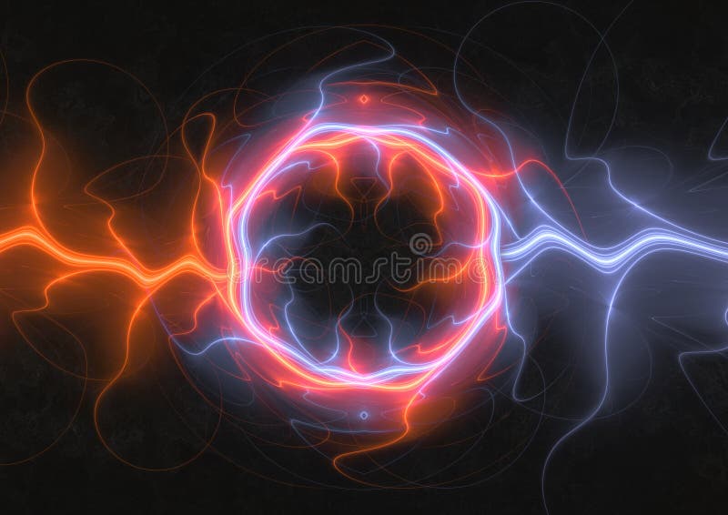 Fire and Ice Lightning, Abstract Electrical Stock Illustration ...