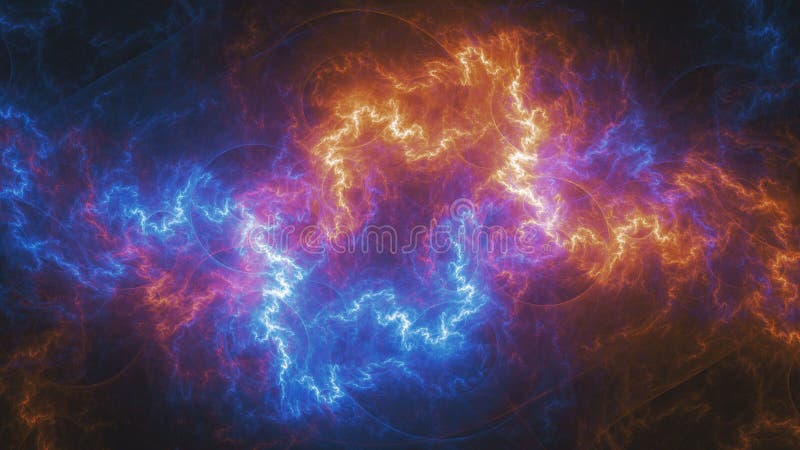Fire and Ice Lightning, Electrical Background Stock Illustration ...
