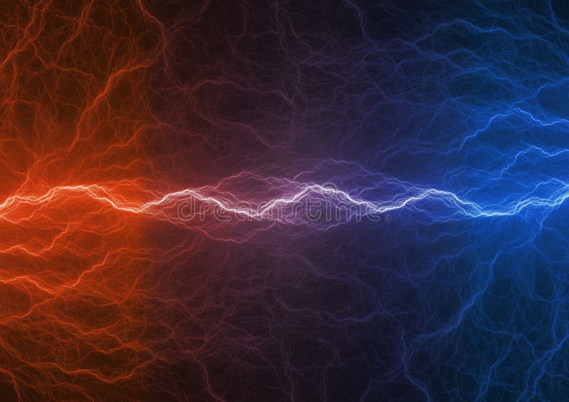 Fire and Ice Lightning, Abstract Electrical Background Stock ...