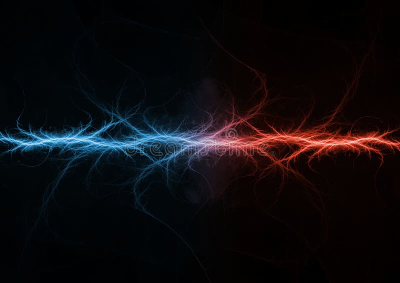 Fire and Ice Lightning, Abstract Electrical Power Stock Photo - Image ...
