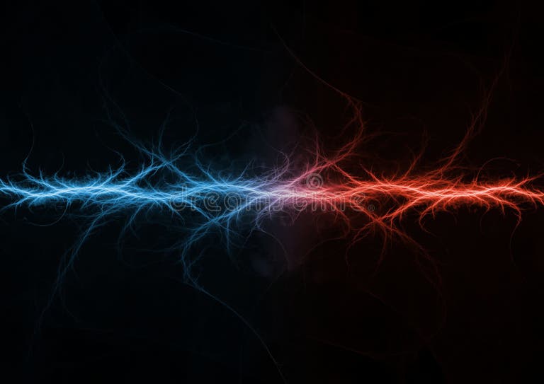 Fire and Ice Lightning, Abstract Electrical Power Stock Photo - Image ...