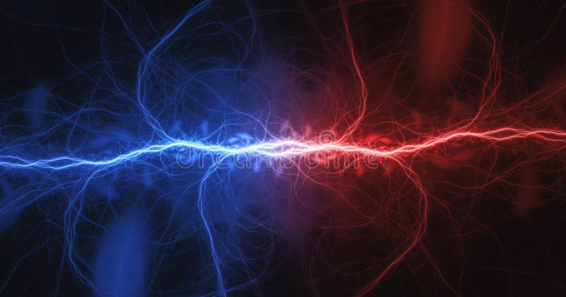 Fire and Ice Lightning, Abstract Electrical Power Stock Illustration ...