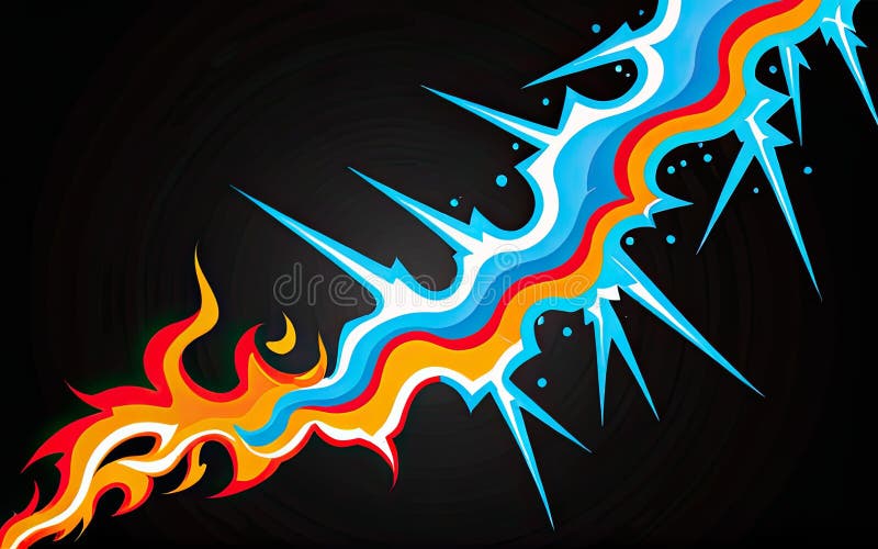 Fire and Ice Lightning. an Abstract Fire and Ice Lightning Vector ...