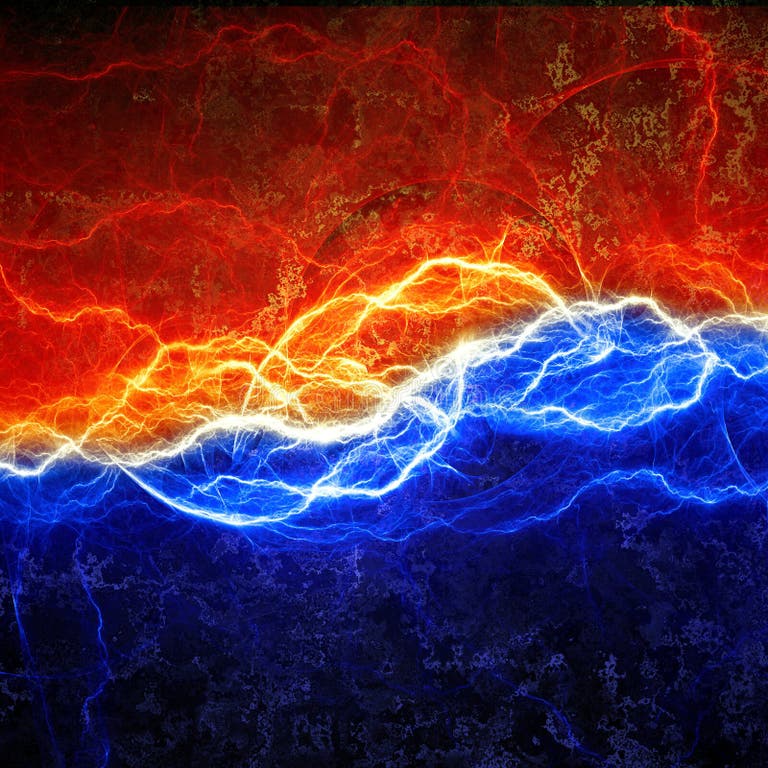 Fire and ice lightning stock illustration. Illustration of light - 40296312