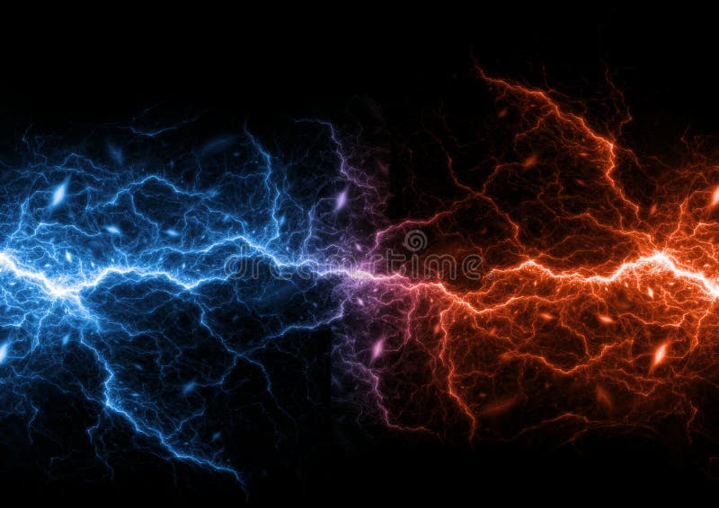 Fire and Ice Lightning Background, Stock Image - Image of stormy, shine ...