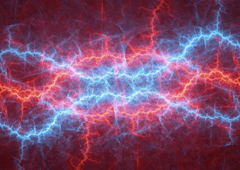 Fire and Ice Lightning Bolt Stock Illustration - Illustration of danger ...