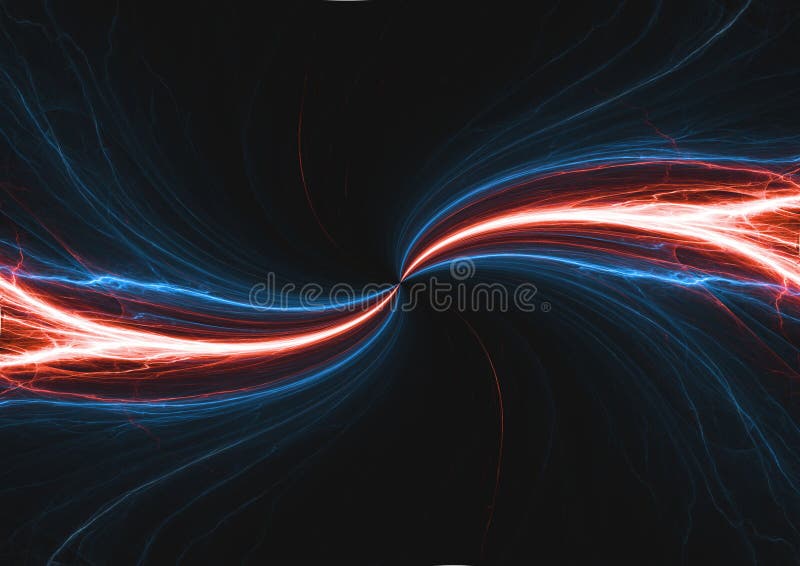 Fire and Ice Lightning Bolt Stock Illustration - Illustration of fire ...
