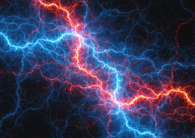 Fire and ice lightning stock illustration. Illustration of abstract ...