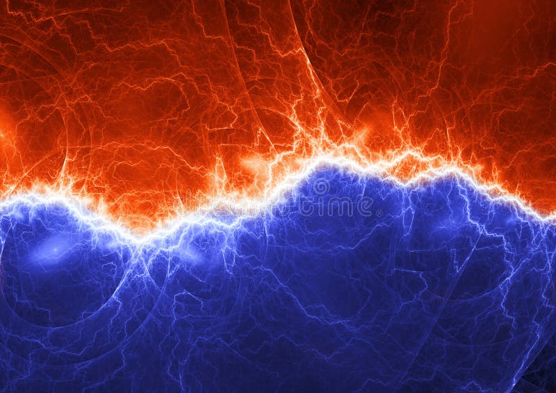 Fire and ice lightning stock illustration. Illustration of fire - 34325604