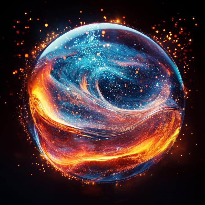 Fire and Ice Orb stock illustration. Illustration of field - 335539069
