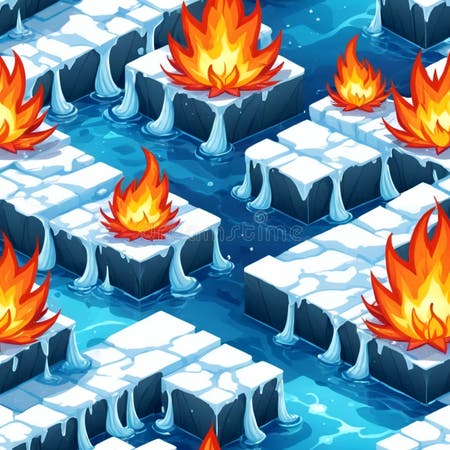 Fire and Ice Pathway Illustration Stock Illustration - Illustration of ...