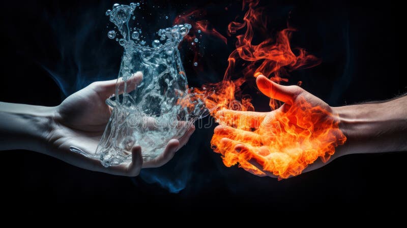 Fire And Ice Hands Wallpaper Creative Hand Painted Ice And Fire