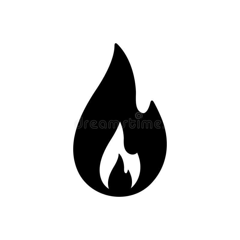 Black Solid Icon for Fire, Burn and Hot Stock Vector - Illustration of ...