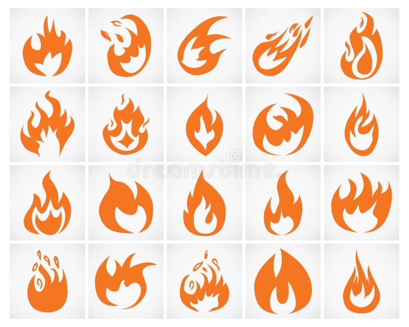 Fire icon set stock vector. Illustration of background - 32367266