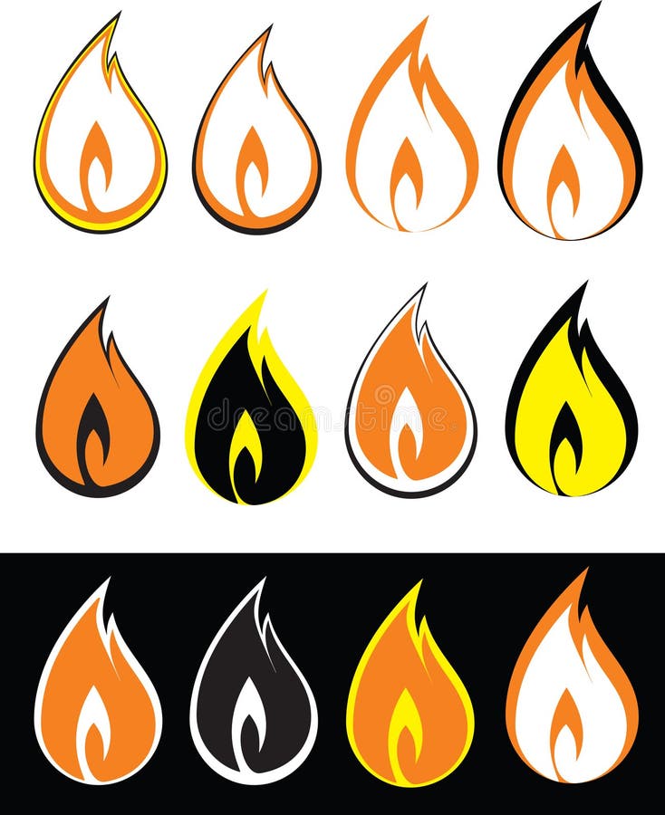 Fire icon set stock vector. Illustration of background - 32367266