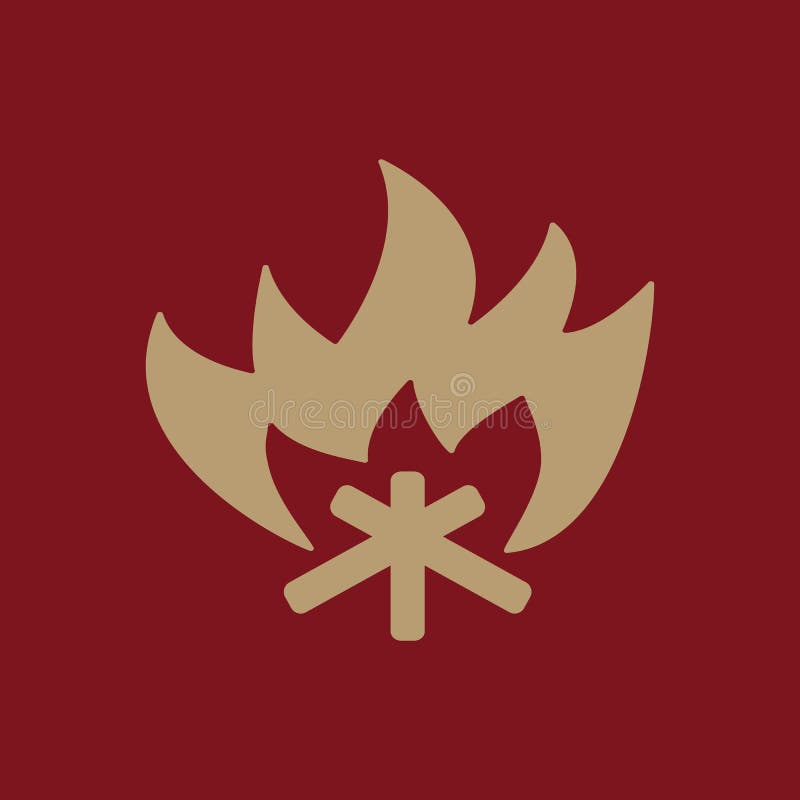 The Fire Icon. Bonfire Symbol Stock Illustration - Illustration of ...
