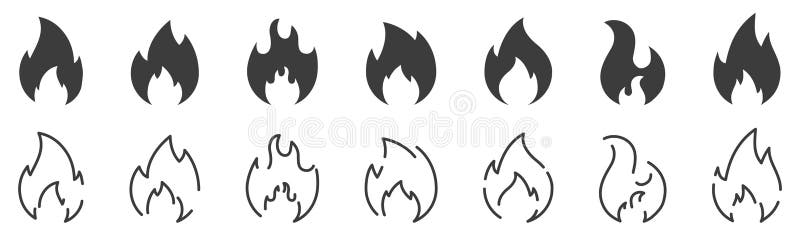 Fire Icon Collection. Fire Icons Collection. Different Flames Shapes ...