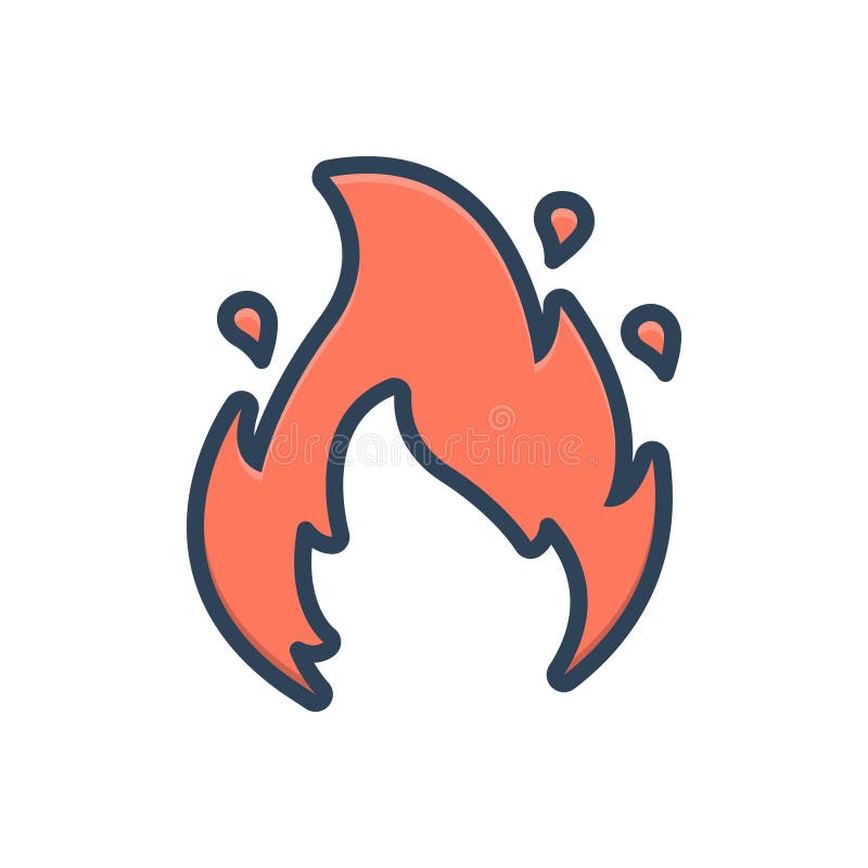 Color Illustration Icon for Fire, Conflagration and Heat Stock Vector ...