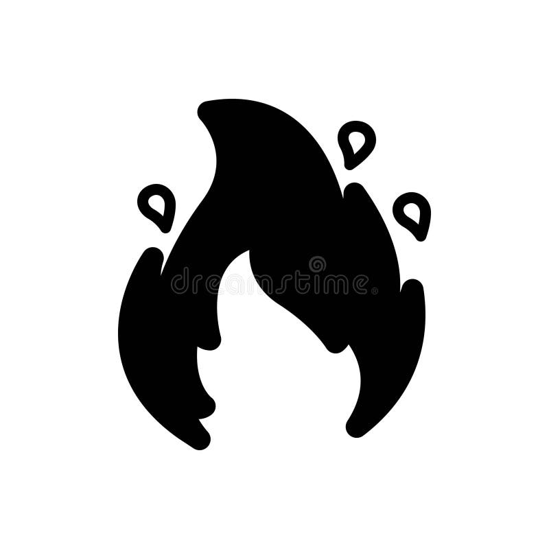 Black Solid Icon for Fire, Conflagration and Heat Stock Illustration ...