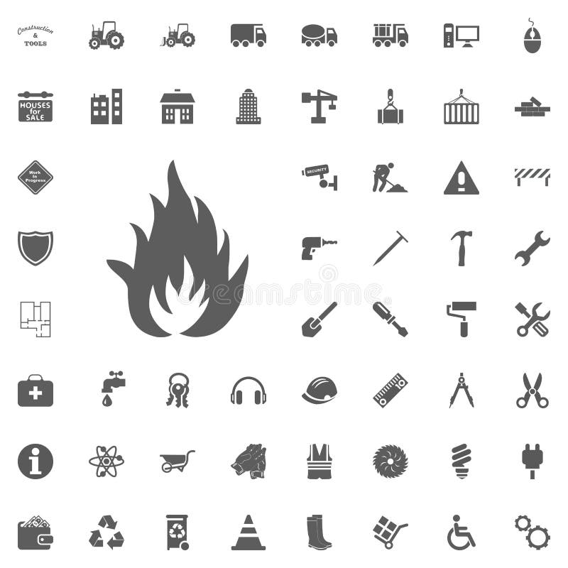 Fire Icon. Construction and Tools Vector Icons Set Stock Illustration ...
