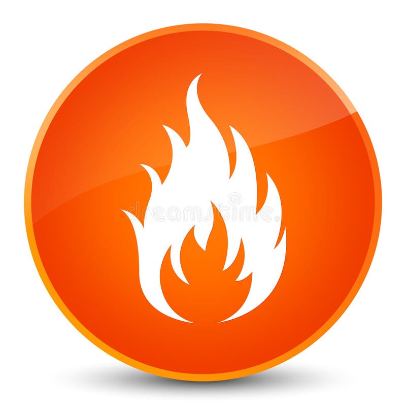 Fire Icon Elegant Orange Round Button Stock Illustration - Illustration ...
