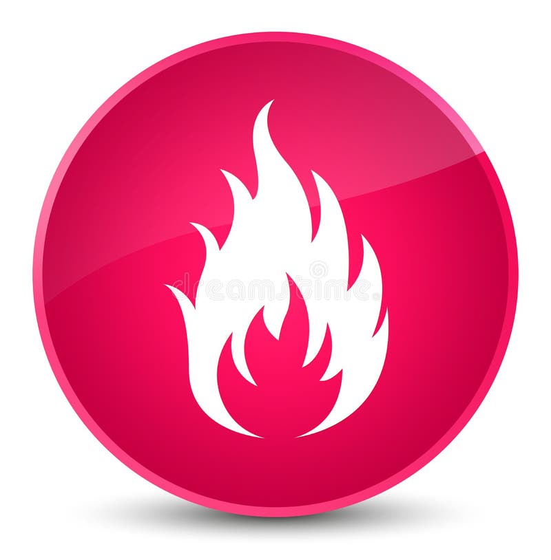 Fire Icon Elegant Pink Round Button Stock Illustration - Illustration ...
