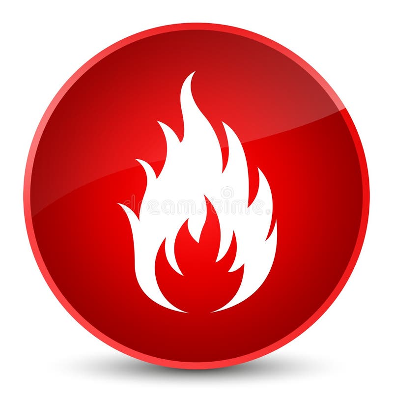 Fire Icon Elegant Red Round Button Stock Illustration - Illustration of ...