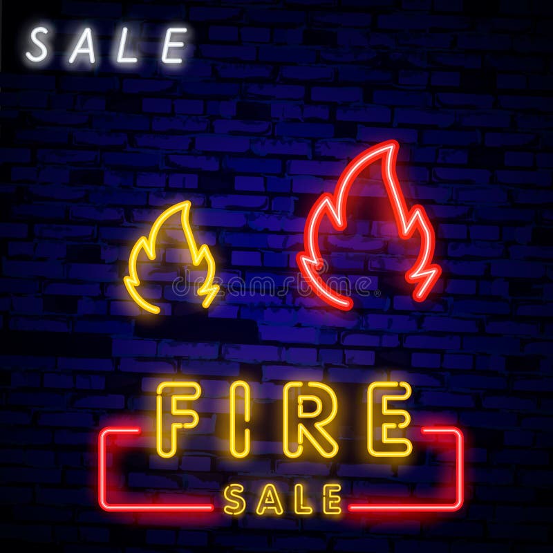 Neon Fire Icon. Elements of Eco in Neon Style Icons. Simple Neon Flame ...