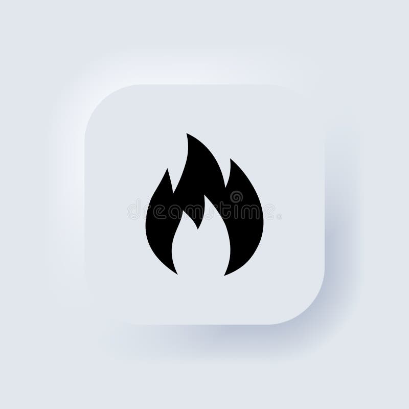 Fire Icon. Fire Flame Icon. Neumorphic UI UX White User Interface Web ...