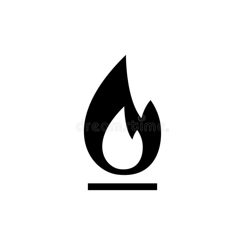 Fire Icon. Flat Black Pictogram Stock Vector - Illustration of ...