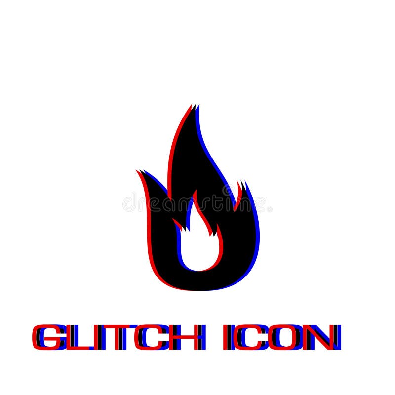 Flame gas fire icon flat stock vector. Illustration of campfire - 130293641