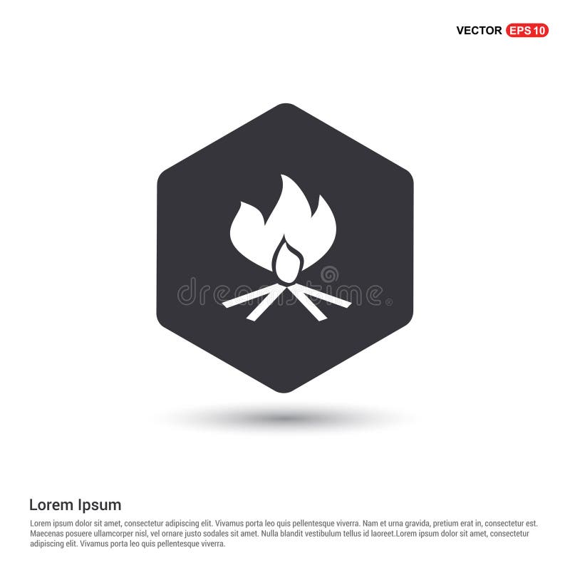 Fire Icon Hexa White Background Icon Template Stock Vector - Illustration of warranty, event ...