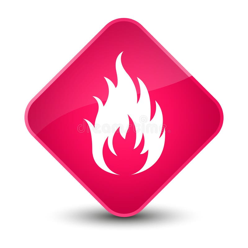 Fire Icon Elegant Pink Diamond Button Stock Illustration - Illustration ...