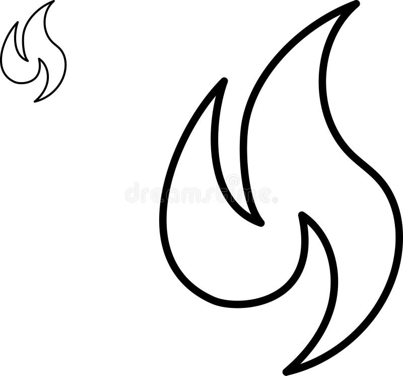 Fire Icon in Line Style, Flames, Flame of Shapes, Bonfire Flat Vector ...