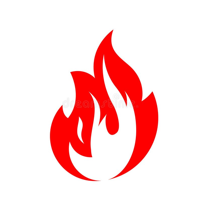 Fire Icon Red Color. Symbol or Emblem Stock Vector - Illustration of ...