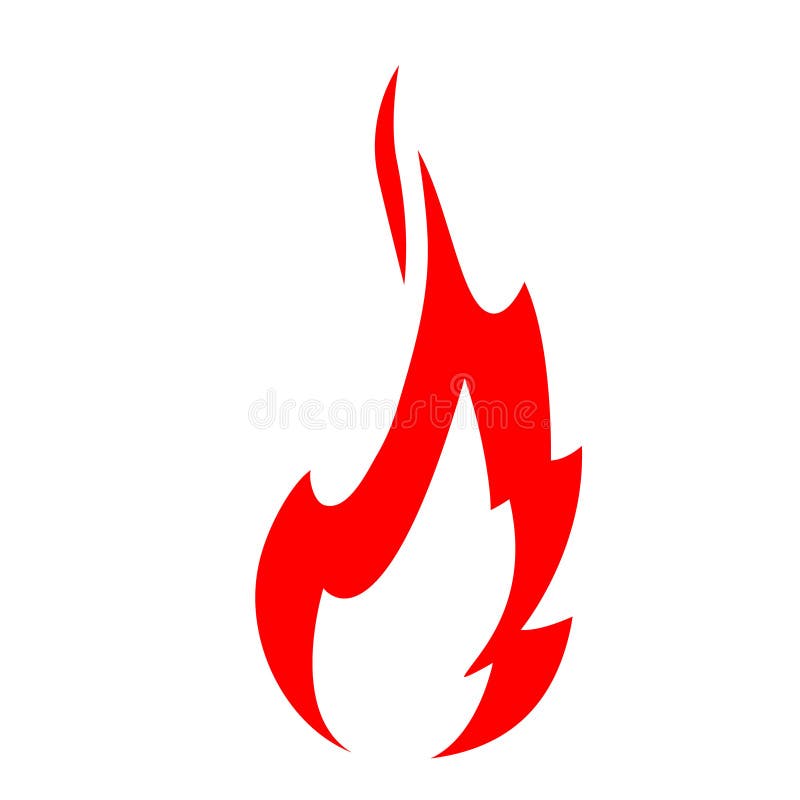Fire Icon Set, Red Color. Symbol or Emblem Fire Silhouette Stock Vector ...