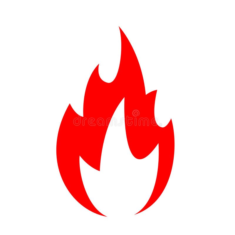 Fire Icon Red Color. Symbol or Emblem Stock Vector - Illustration of ...