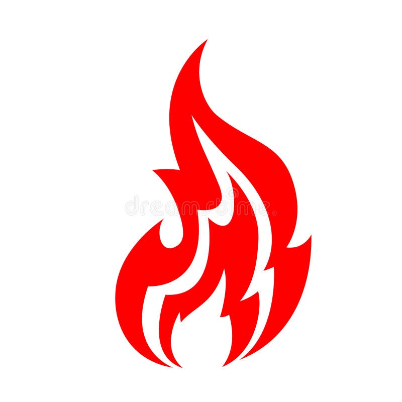 Fire Icon Set, Red Color. Symbol or Emblem Fire Silhouette Stock Vector ...