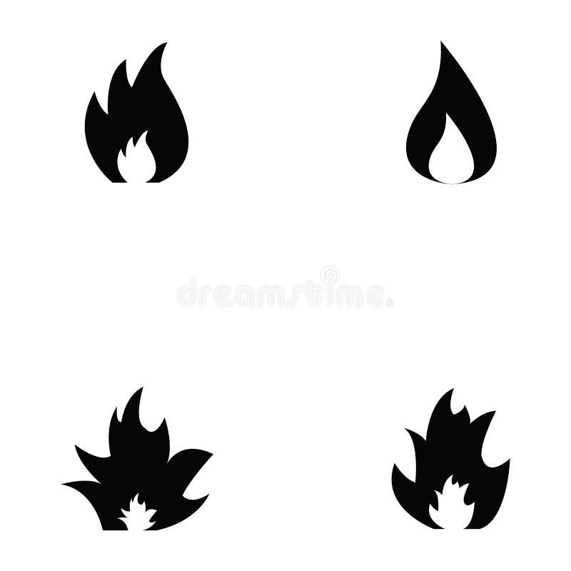 Fire icon set stock vector. Illustration of burn, emblem - 120564437