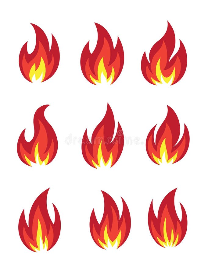 Fire icon set stock vector. Illustration of temperature - 47885359