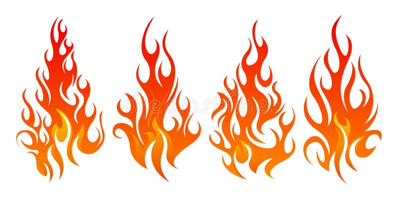 Fire Icon Set. Design Element Stock Vector - Illustration of element ...