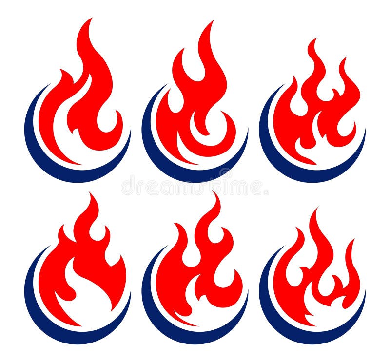 Fire Icon Set. Design Element Stock Vector - Illustration of graphic ...